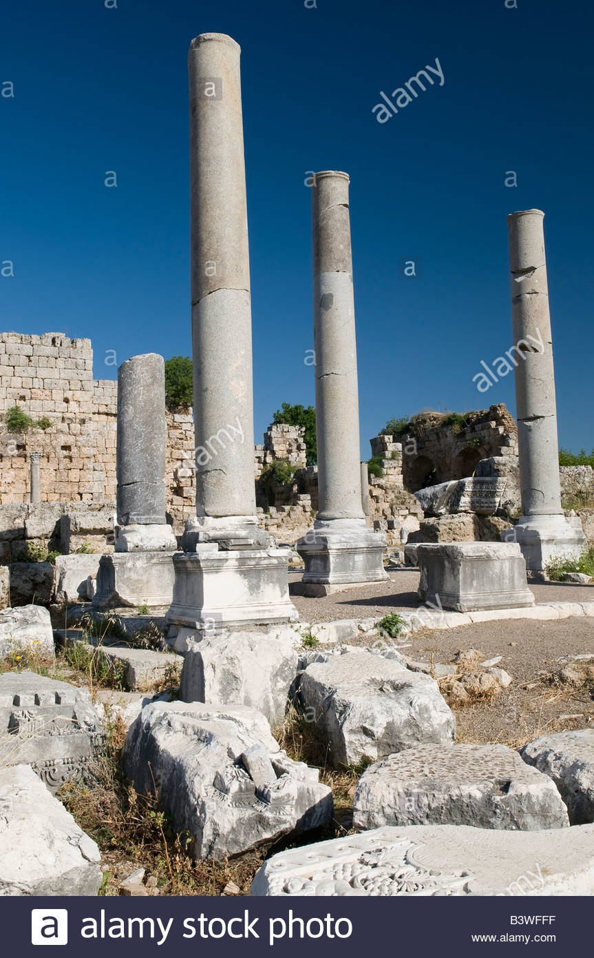 Roman Ruins Perge In Antalya Stock Photos & Roman Ruins Perge In ...