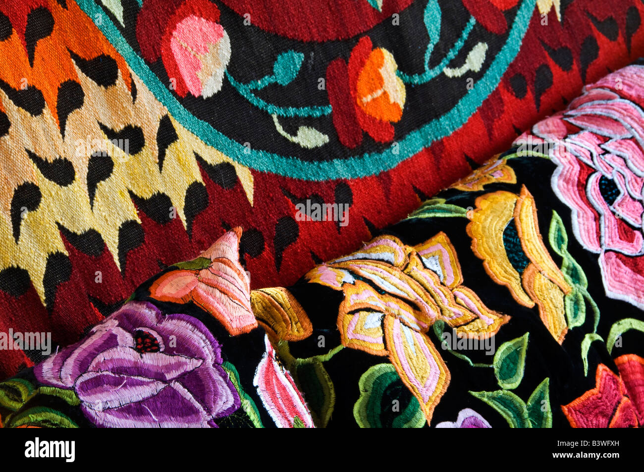 Mexico. Colorful textiles Stock Photo - Alamy
