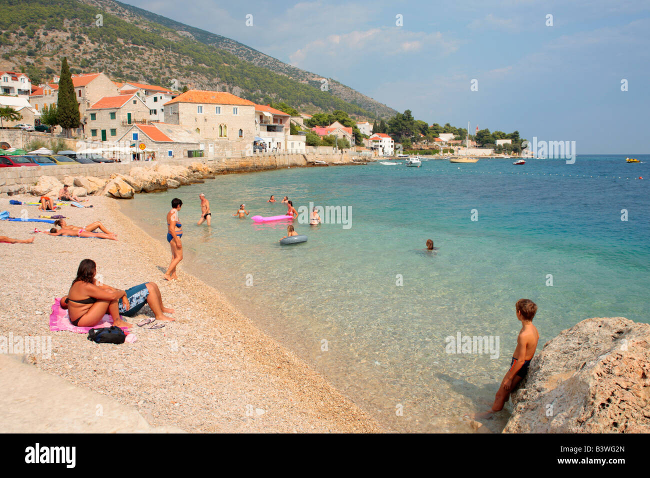 beach at Bol on the Island of Brac, Republic of Croatia, Eastern Europe ...