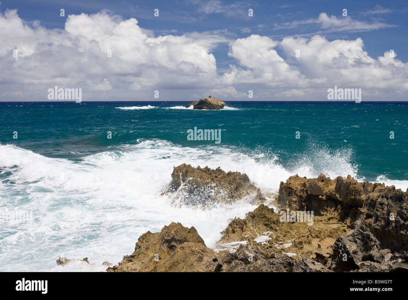 Rocks at Kahuku Makahoa Point Oahu Pacific Ocean Hawaii USA Stock Photo ...