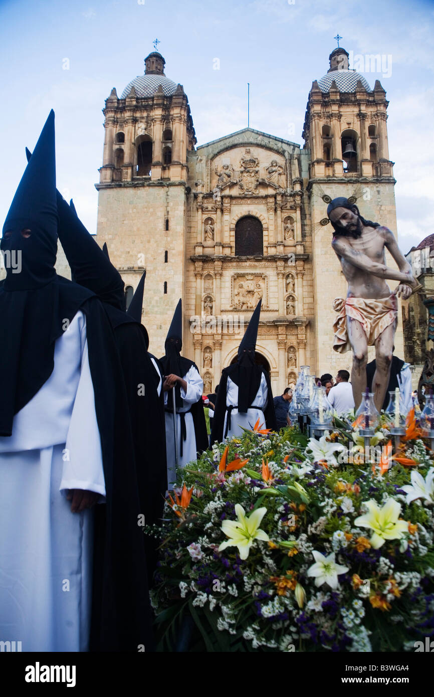 Good Friday procession in front of Santo Domingo church, Oaxaca, Mexico ...