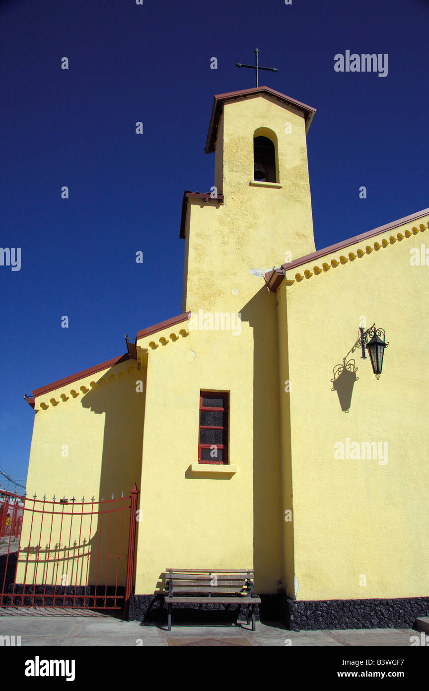 Mexico, State of Chihuahua, Copper Canyon, Creel. Small local church ...