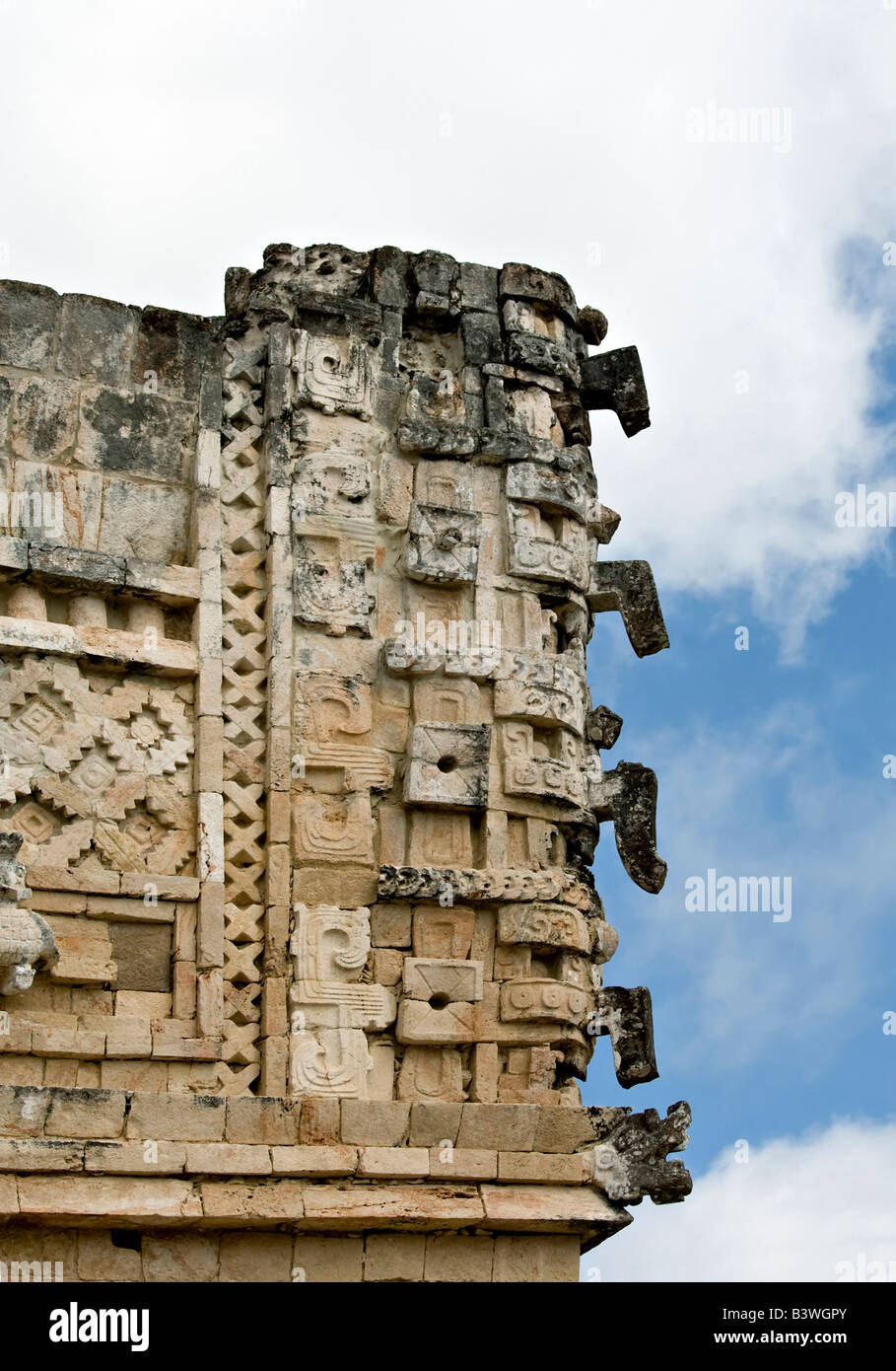 North America, Mexico, Yucatan, Uxmal. Masks of Chac, the rain god of ...