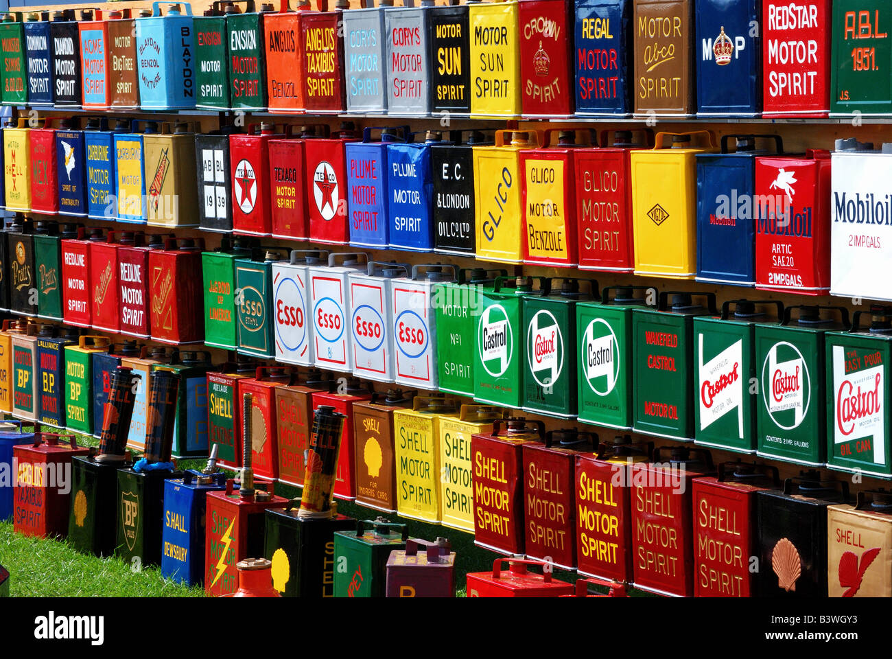 Vintage Oil Can Display