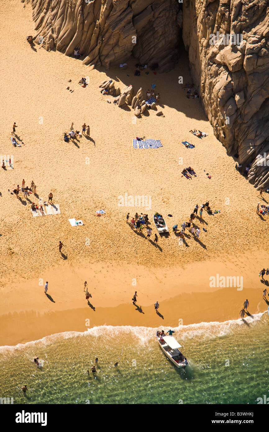 Aerial view of Cabo San Lucas from ultralight aircraft, Baja California ...