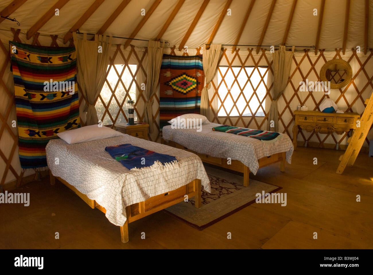 Mexico, Baja California, Bahia de las Animas. Eco tourism compound on ...