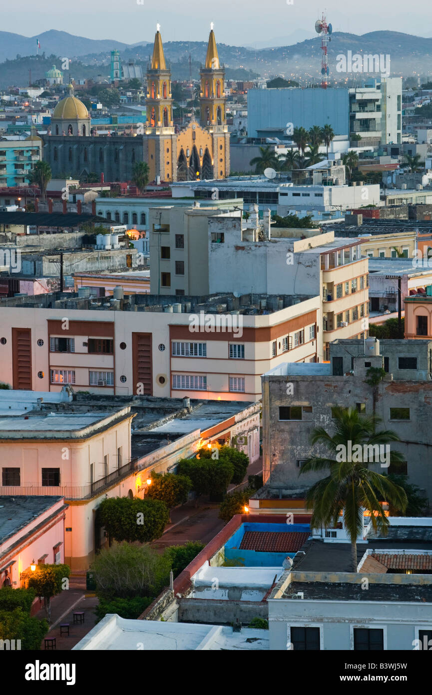 Mexico, Sinaloa State, Mazatlan. Old Mazatlan & Cathedral / Dawn Stock ...
