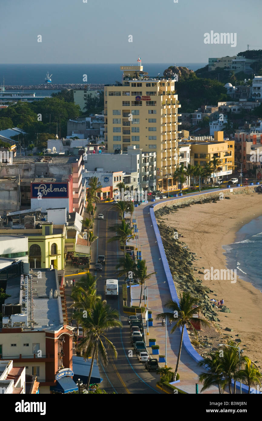 Mexico, Sinaloa State, Mazatlan. Old Mazatlan Beachfront Area and Playa ...