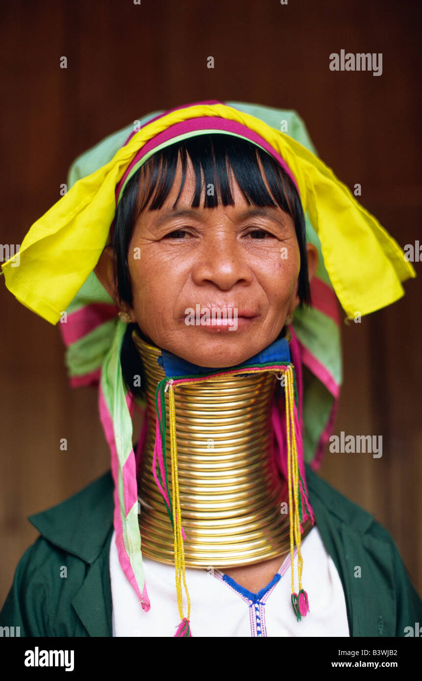 Portrait of a Karen tribal woman, Chiang Rai, Chiang Rai Province ...
