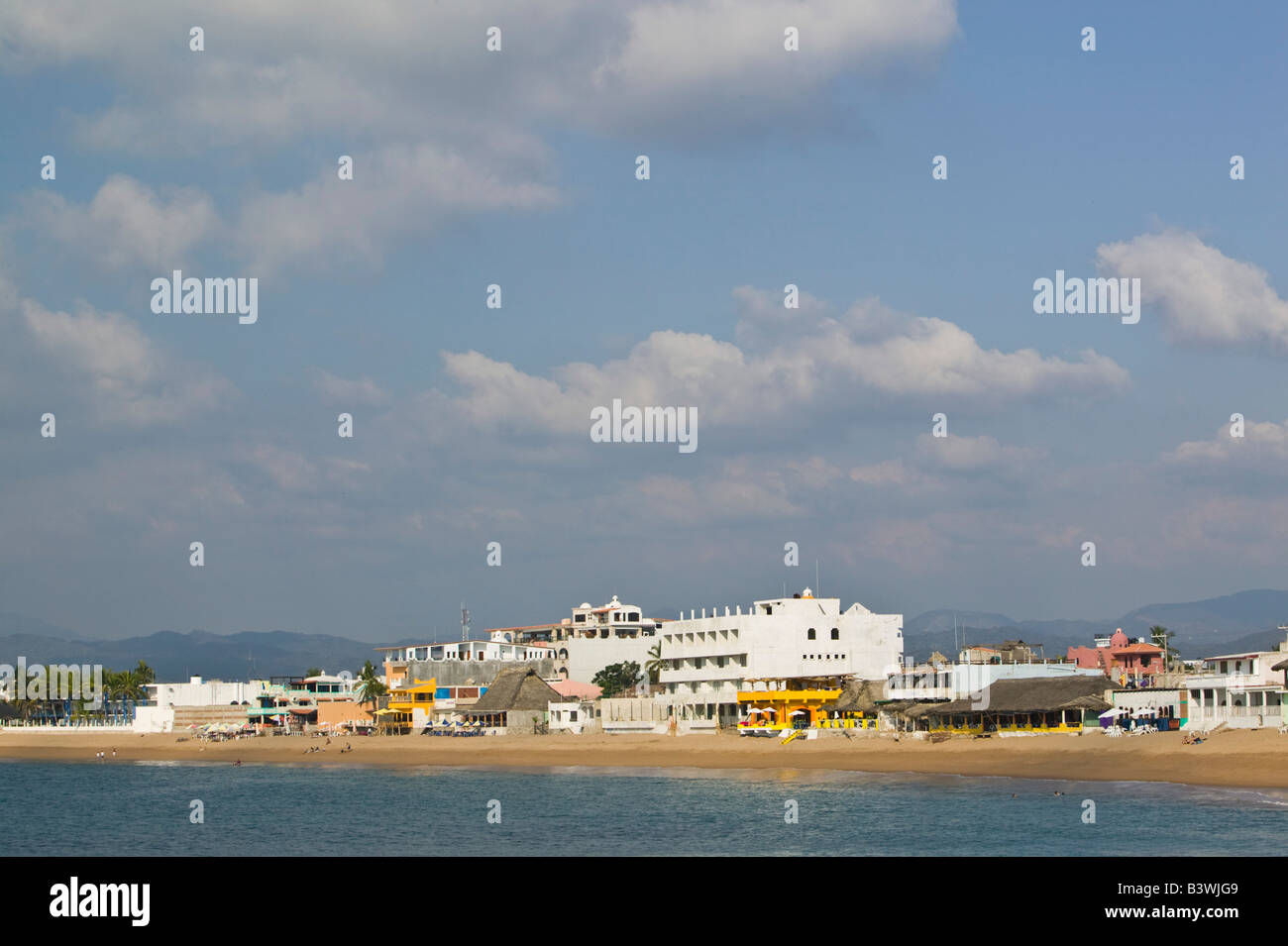Mexico, Jalisco, Barra de Navidad. Town View with Beach Stock Photo - Alamy