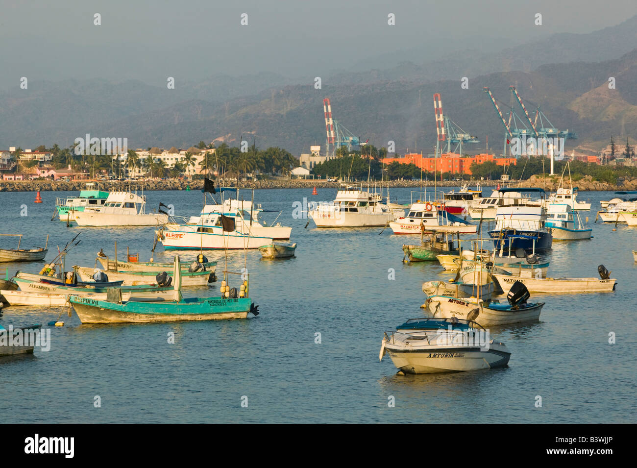 Mexico, Colima, Manzanillo. Fishing Port / Sunset Stock Photo - Alamy