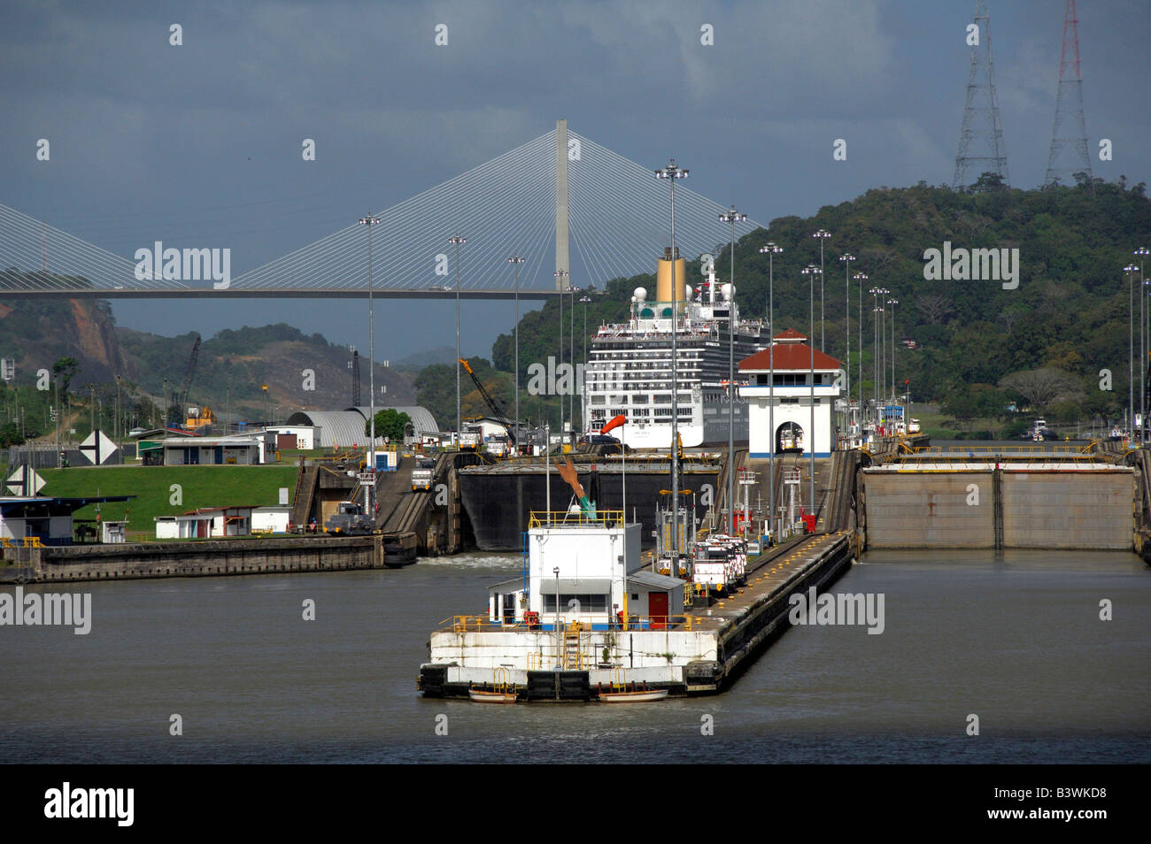 Central America, Panama, Panama Canal. Cruise ship transiting the Pedro ... Central America, Panama, Panama Canal. Cruise ship transiting the Pedro ...