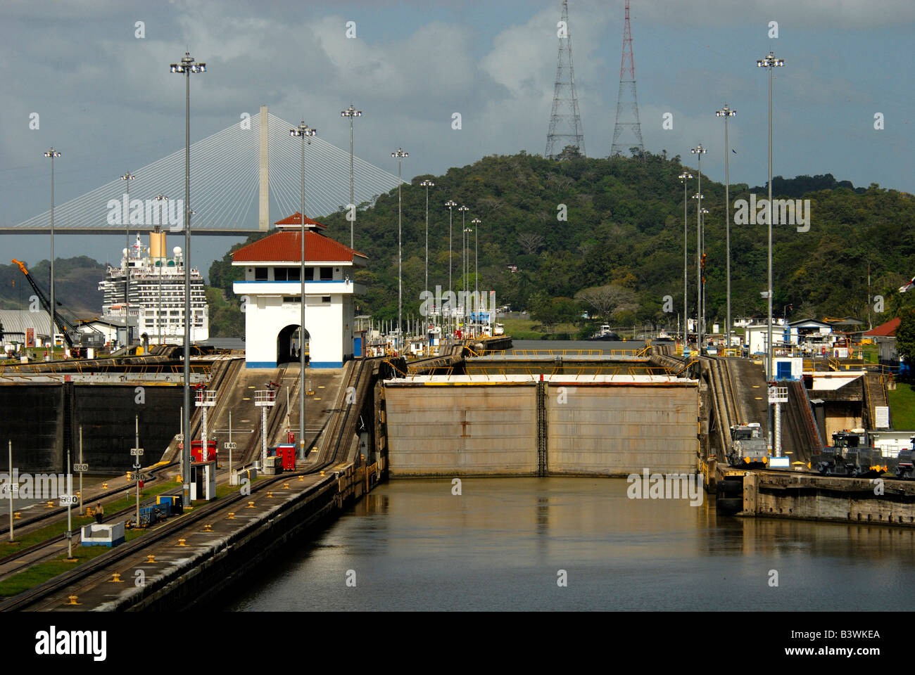 Central America, Panama, Panama Canal. Pedro Miguel Lock Stock Photo ...