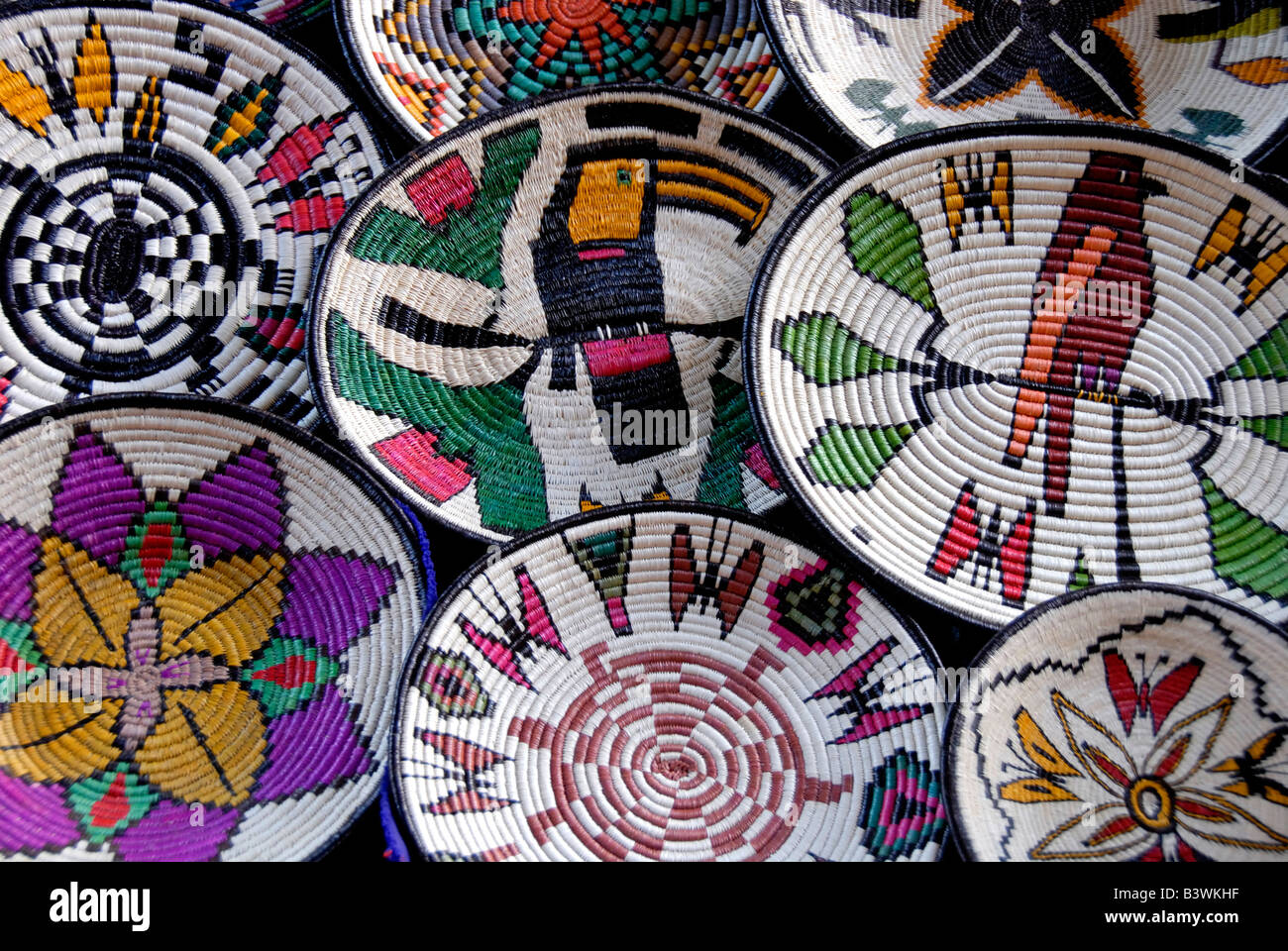 Central America, Panama, Cristobal. Local Embera Indian handicrafts ...