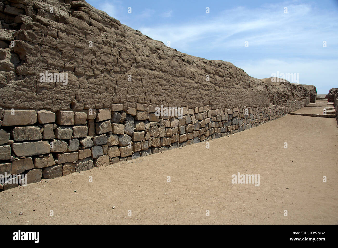 South America, Peru, Lima. Inca ruins of Pachacamac located on the ...