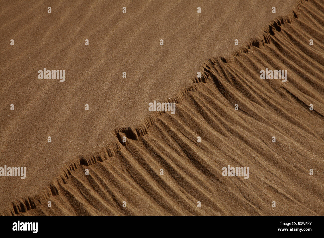 Sand shapes on moving sand on a beach in the South of France Stock ...
