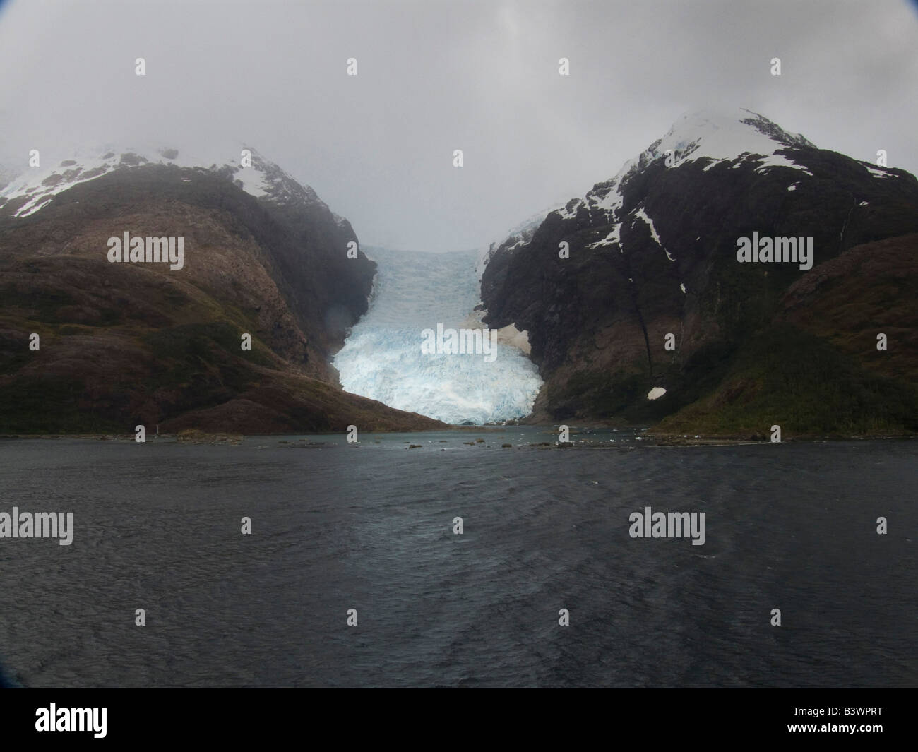 Fjord with mountains, Alsina Glacier, Patagonia, Chile Stock Photo - Alamy