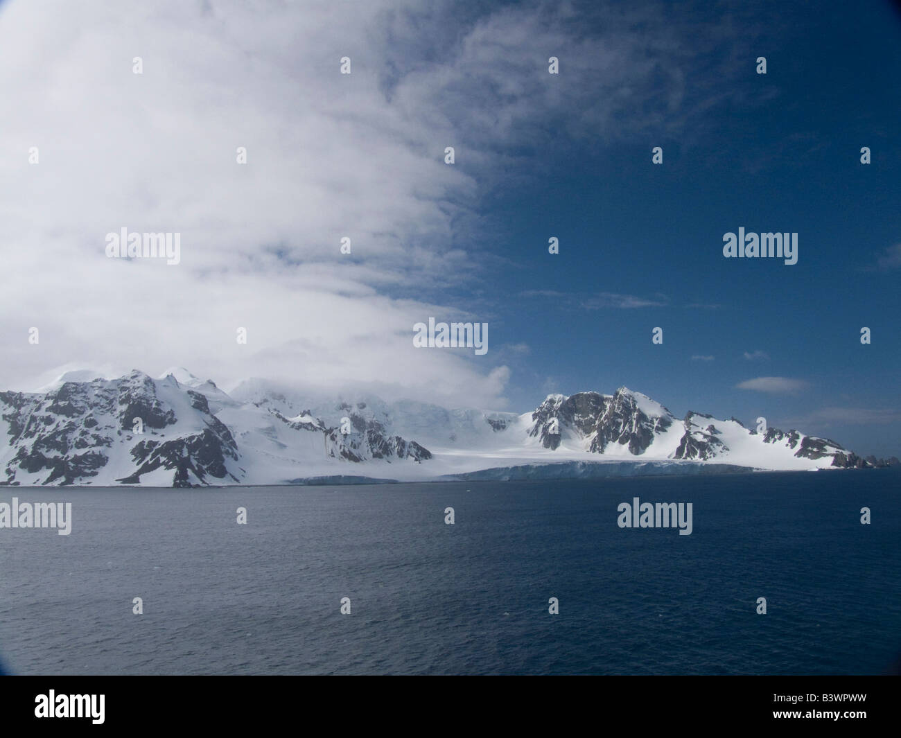 Panoramic view of mountains, Bransfield Strait, Antarctica Stock Photo ...