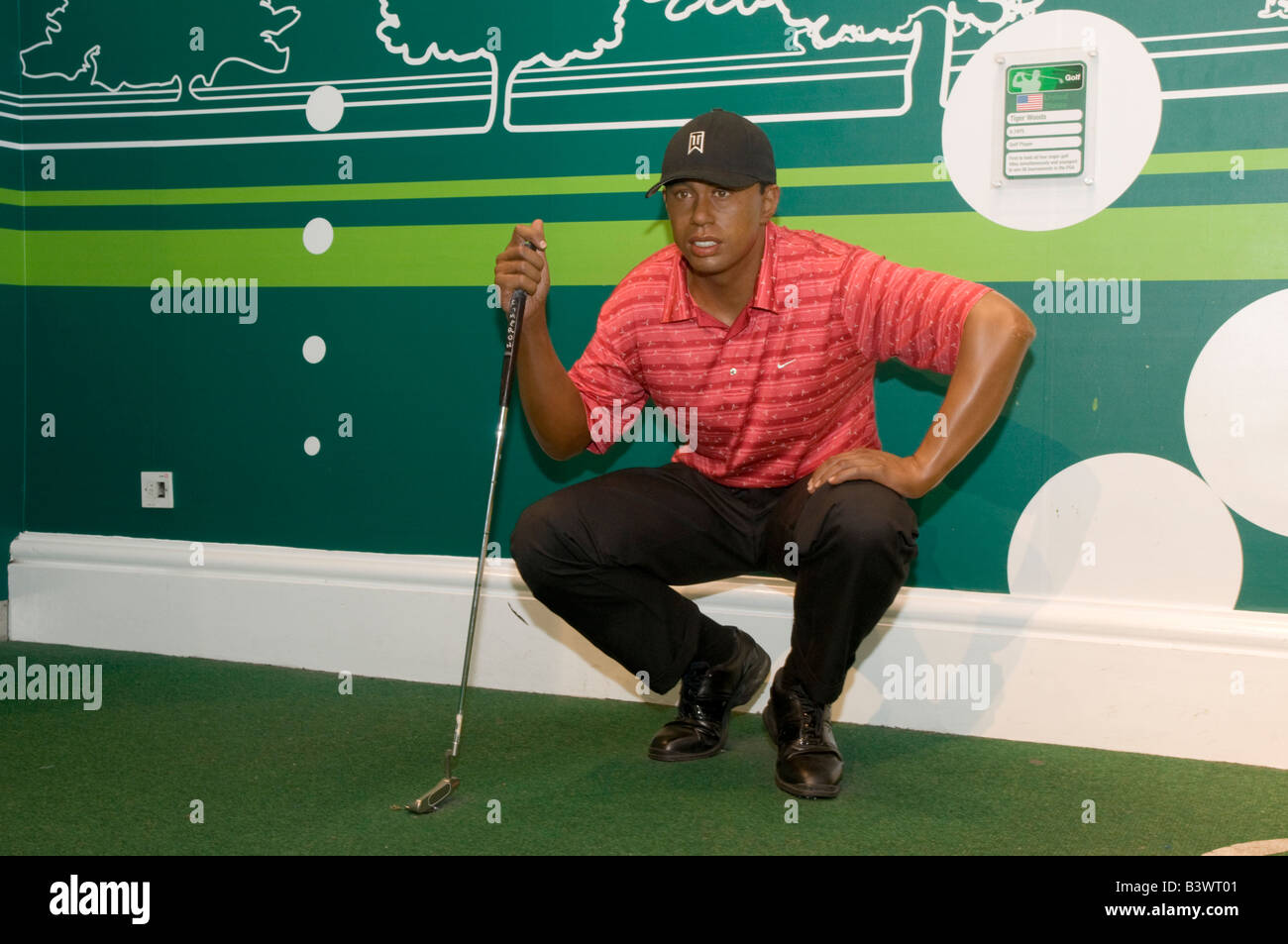 Waxwork model of Tiger Woods at Madame Tussauds, London, UK Stock Photo ...