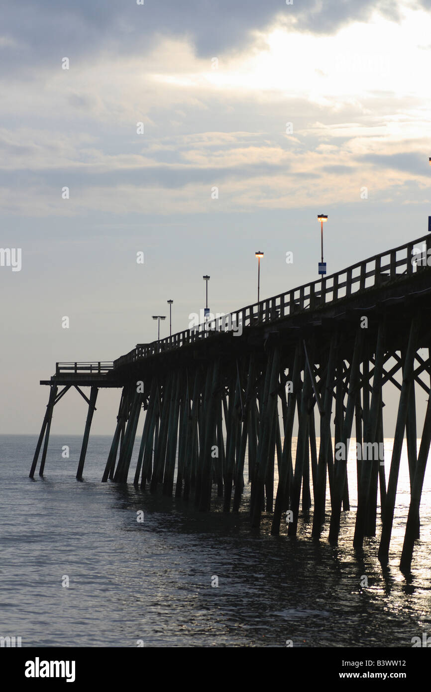 Fishing pier over the sea, Carolina Beach, North Carolina, USA Stock ...
