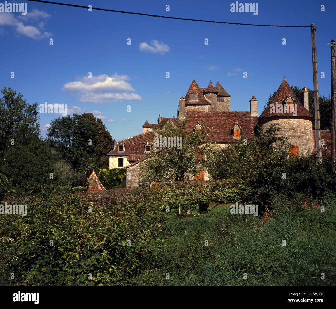 Chateau in the village of Autoire, Dordogne and Lot Region, France ...