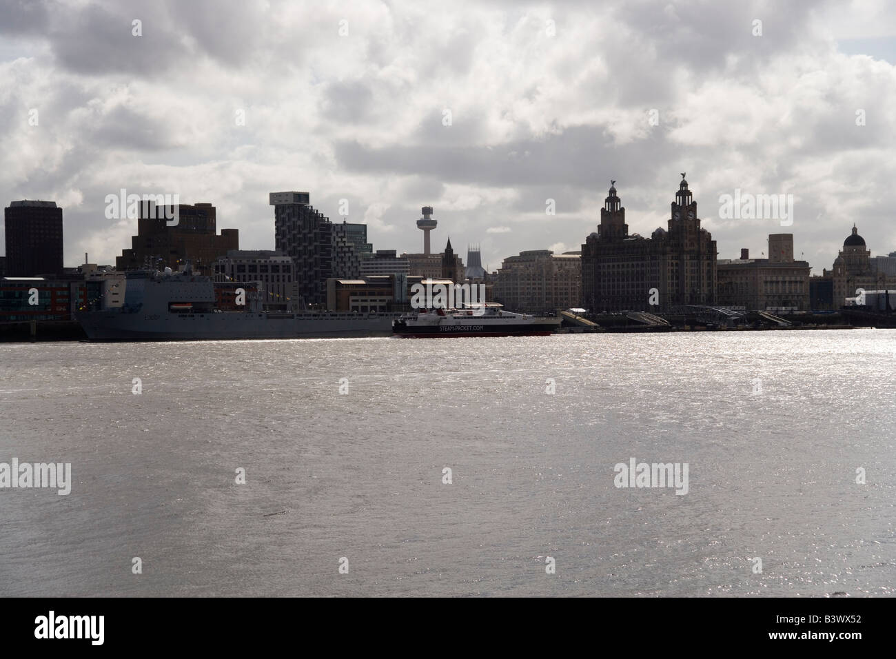 The Isle of Man Packet ferry going up the Mersey River to Liverpool ...