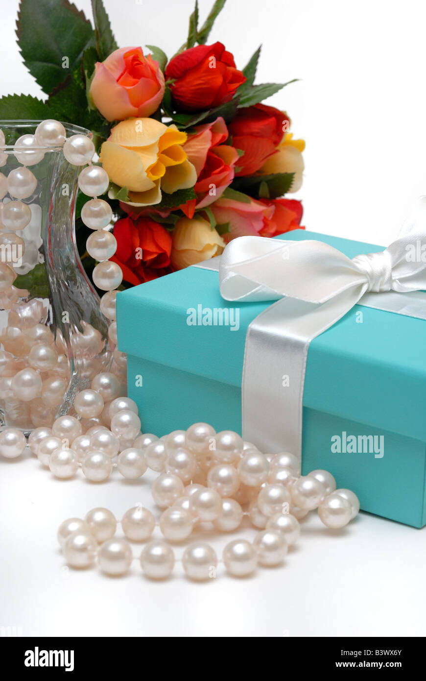 An elegant little blue gift box that everyone wants to receive with a ...