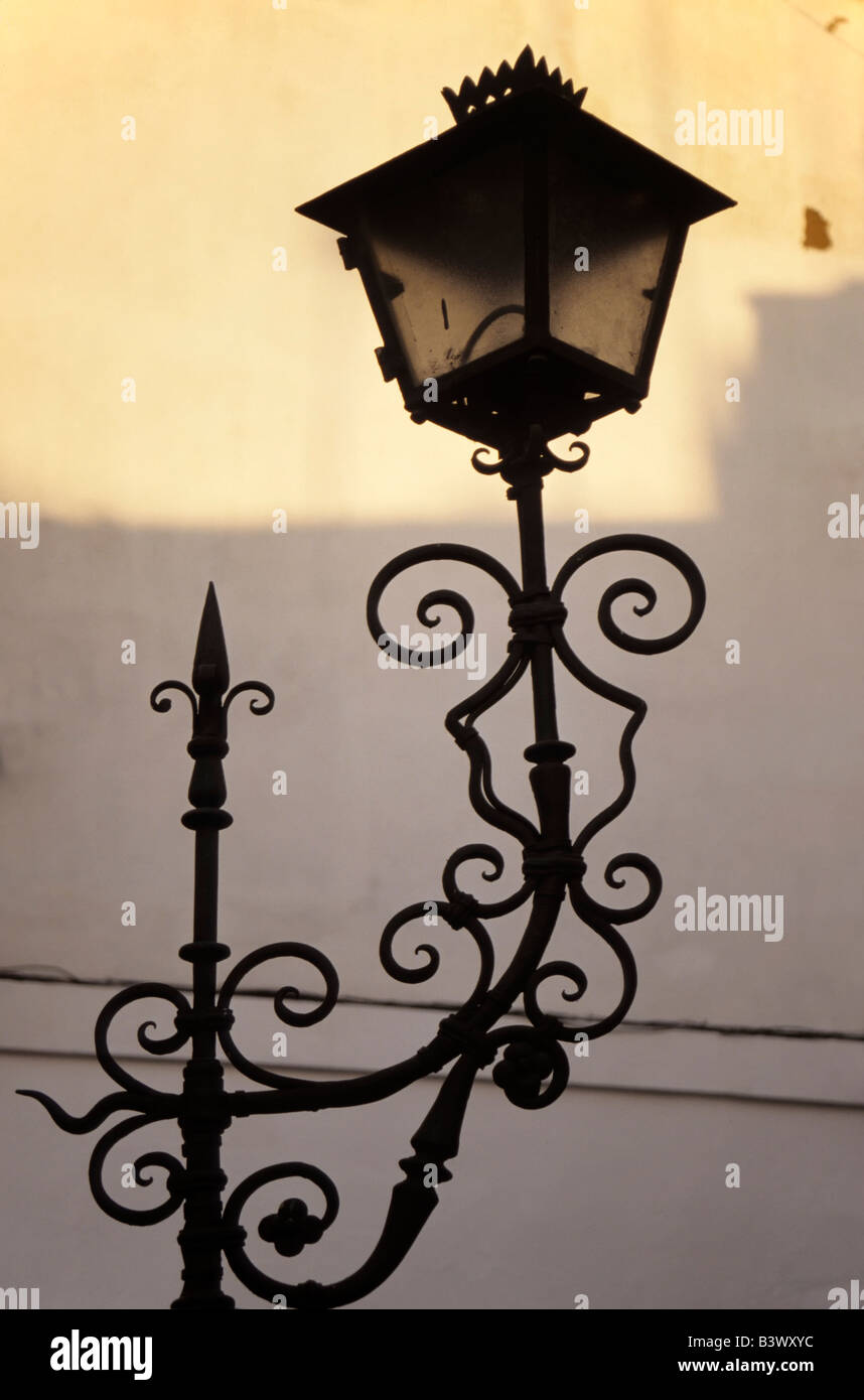 Lantern in Santa Cruz quarter Seville Andalucia Spain Stock Photo - Alamy