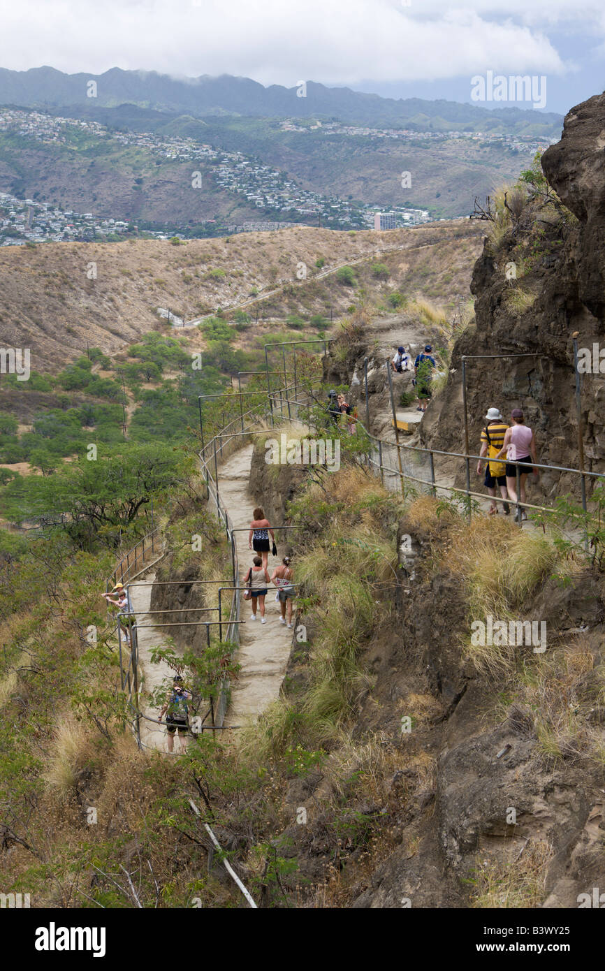 Trail to Diamond Head Volcanic Crater Oahu Pacific Ocean Hawaii USA ... Trail to Diamond Head Volcanic Crater Oahu Pacific Ocean Hawaii USA ...