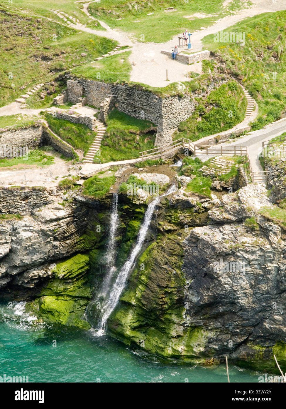 The ruins of Tintagel Castle in Cornwall, South West England UK Stock ...