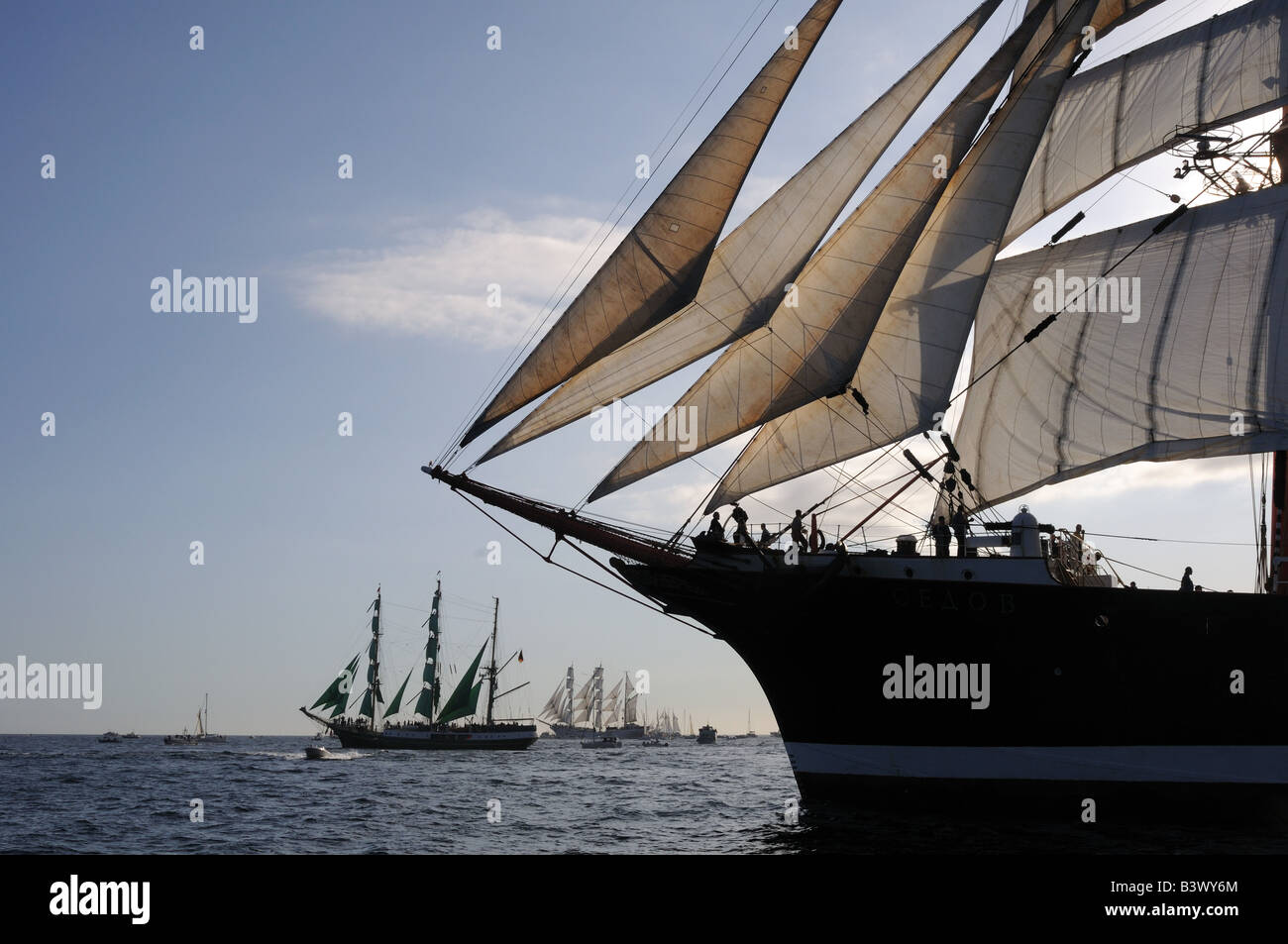 four masted sail training barque Sedov at The start of the falmouth to ...