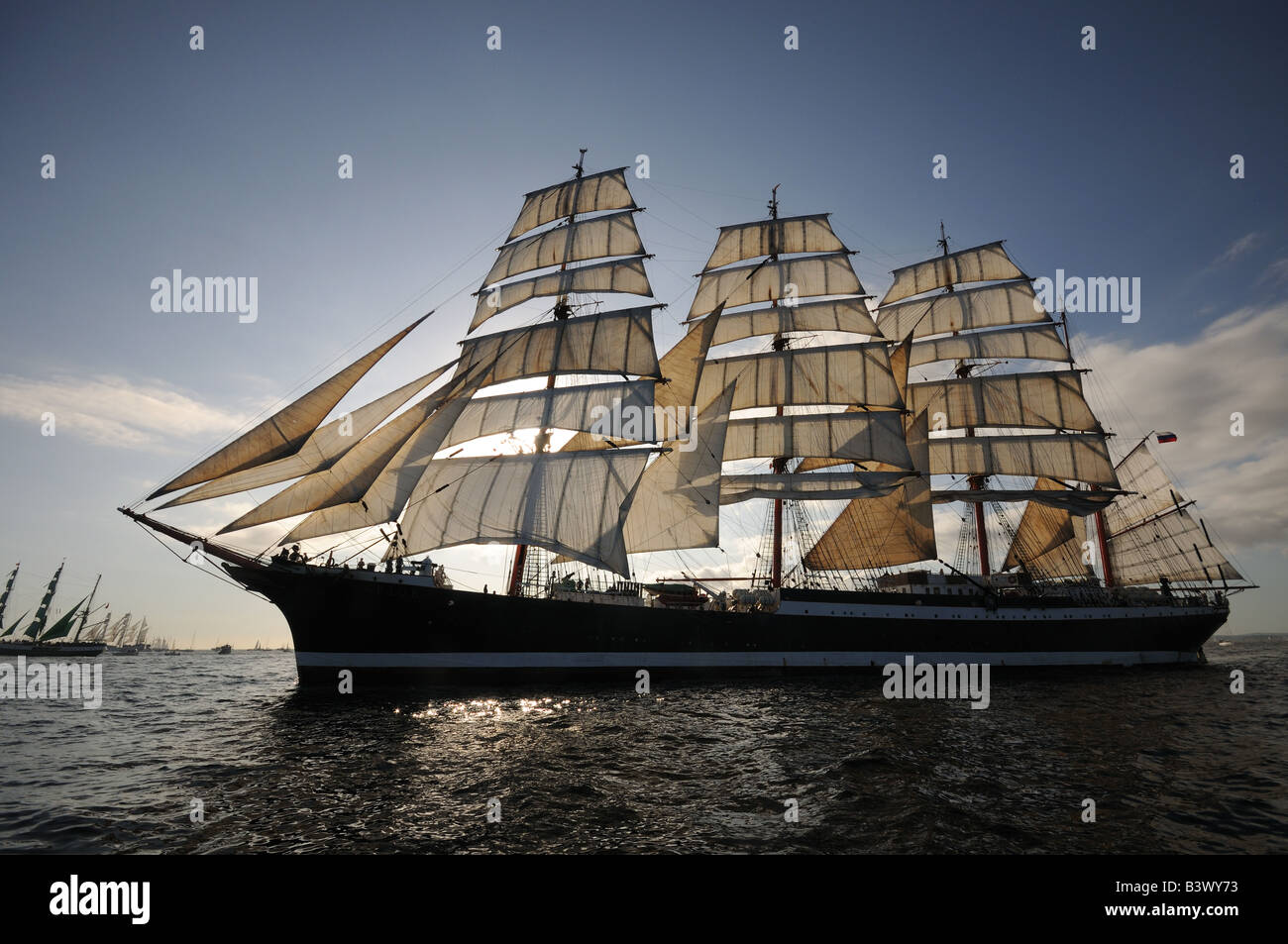 four masted sail training barque Sedov at The start of the falmouth to ...