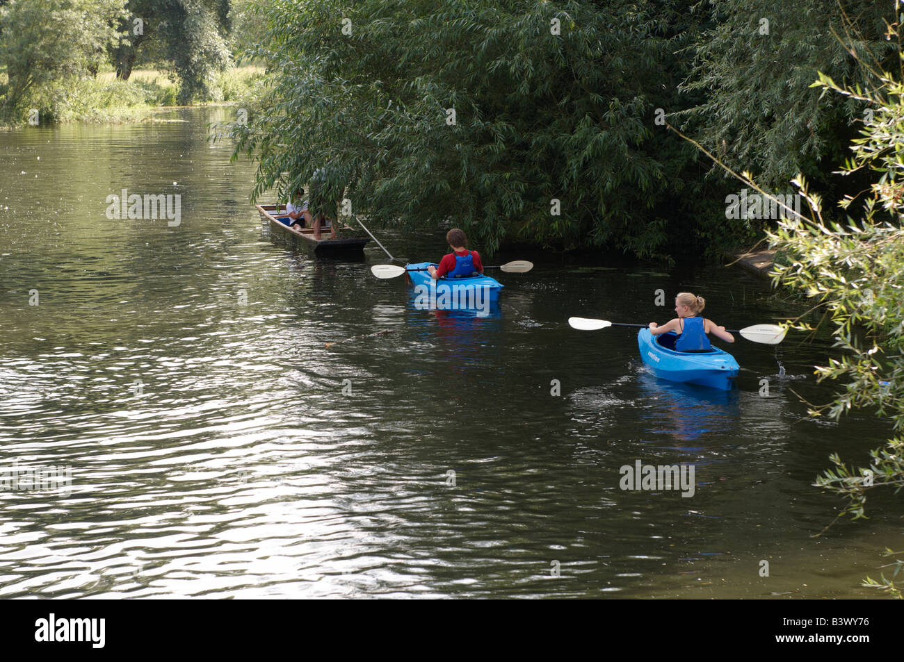 Canoeing Coe Fen Cambridge River Cam Great Britain UK Stock Photo - Alamy