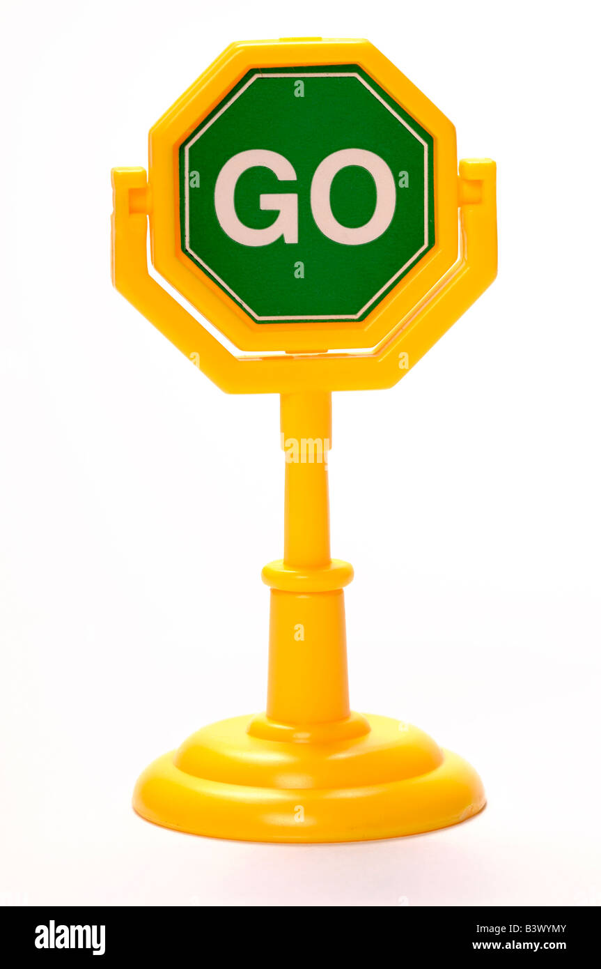 Plastic toy go sign Stock Photo - Alamy