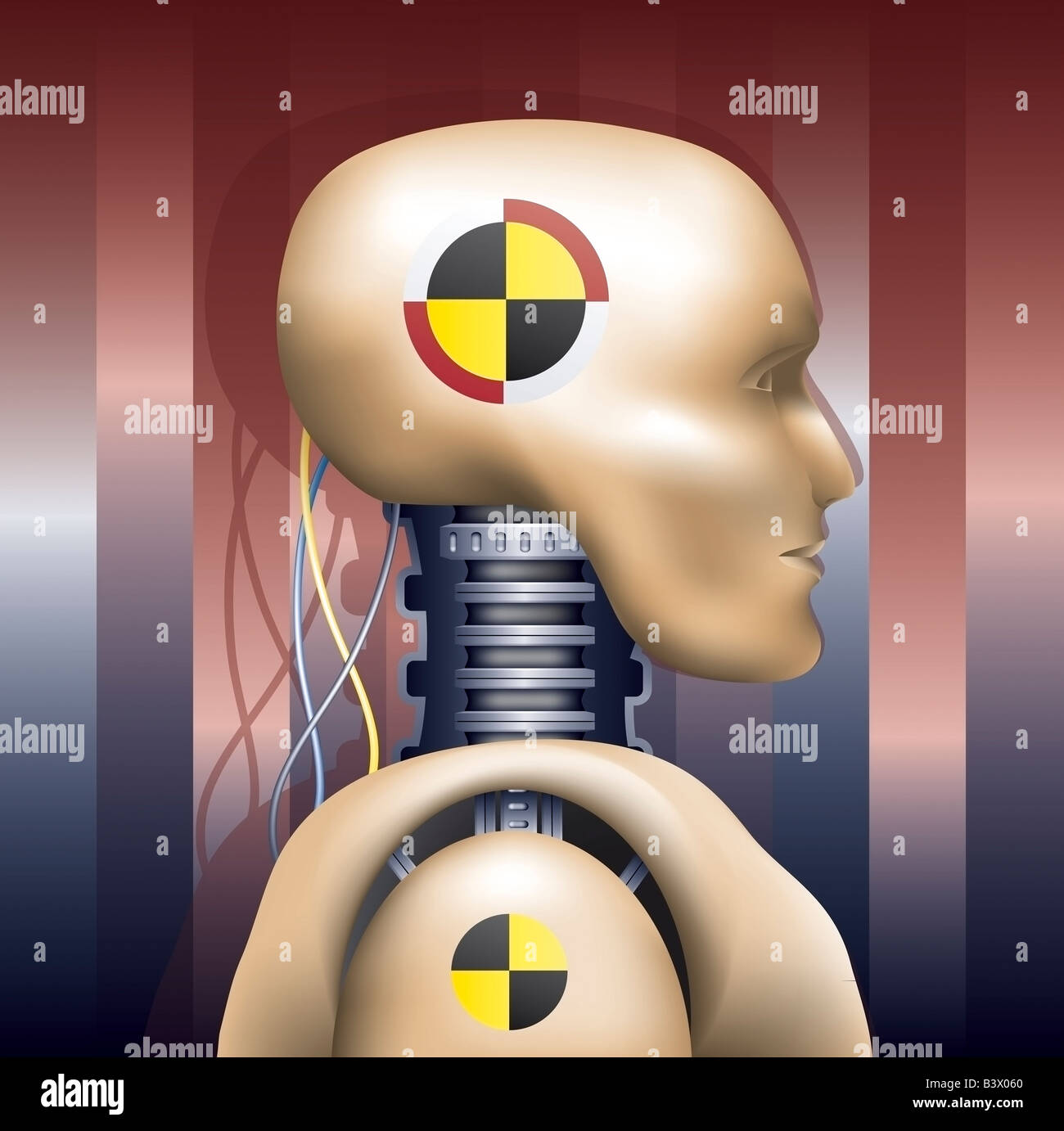 illustration of a crash test dummy on gradient fond Stock Photo - Alamy