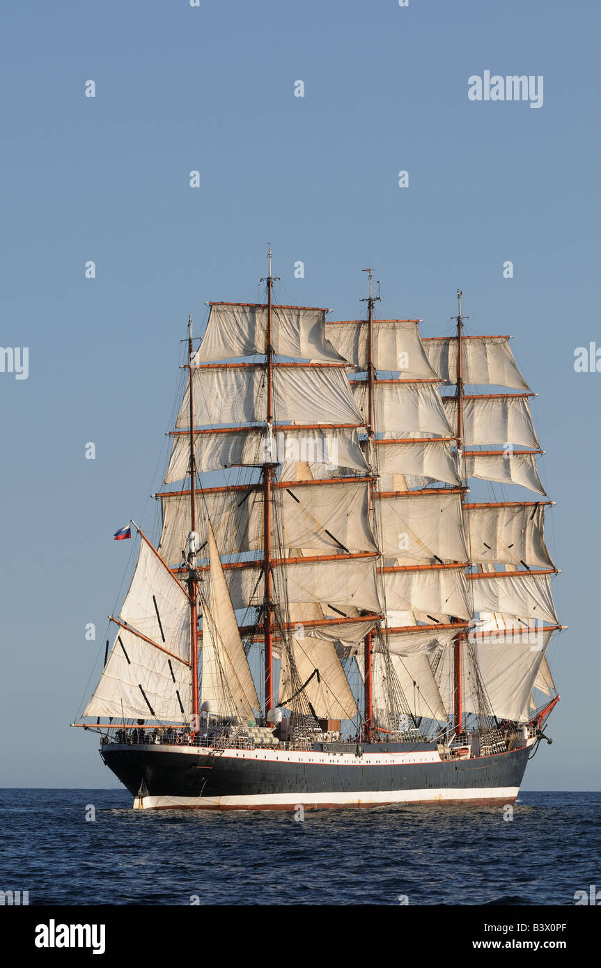 four masted sail training barque Sedov at The start of the falmouth to ...
