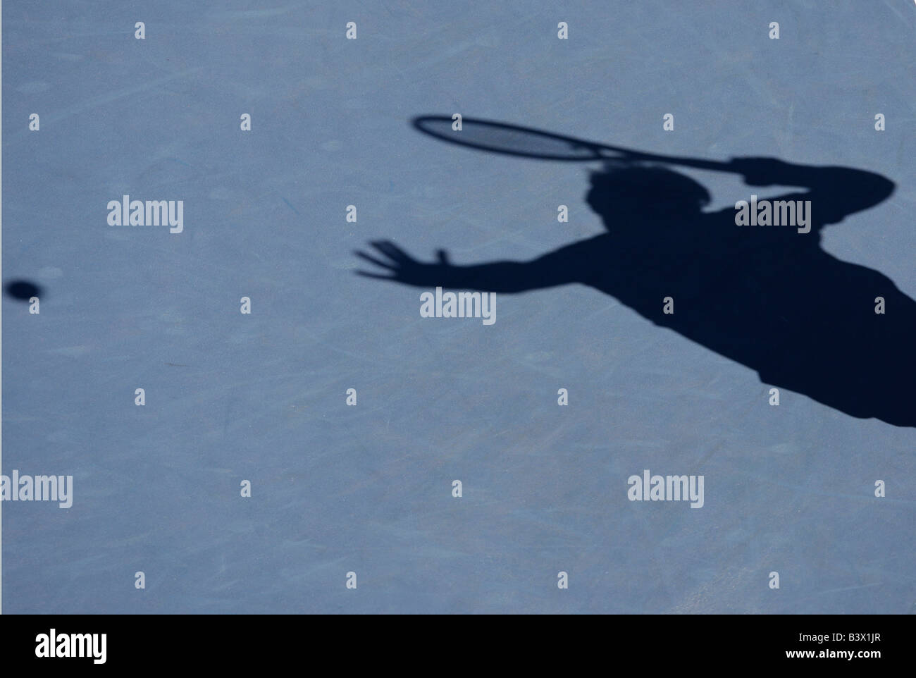 Shadow of a tennis player in action at the US Open Stock Photo - Alamy