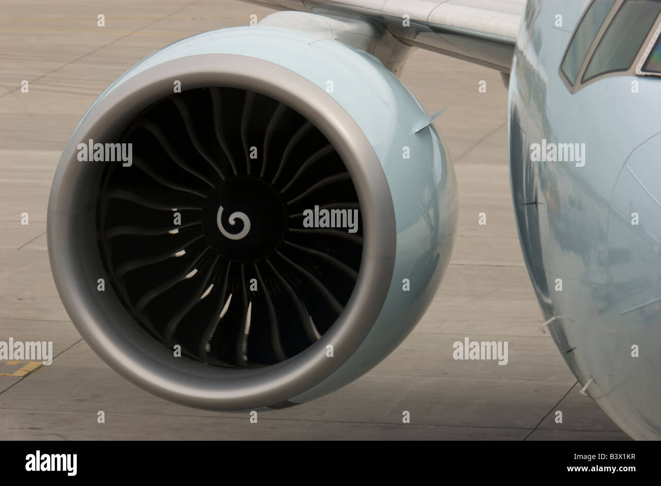 aircraft jet engine commercial travel airplane turbofan Stock Photo - Alamy