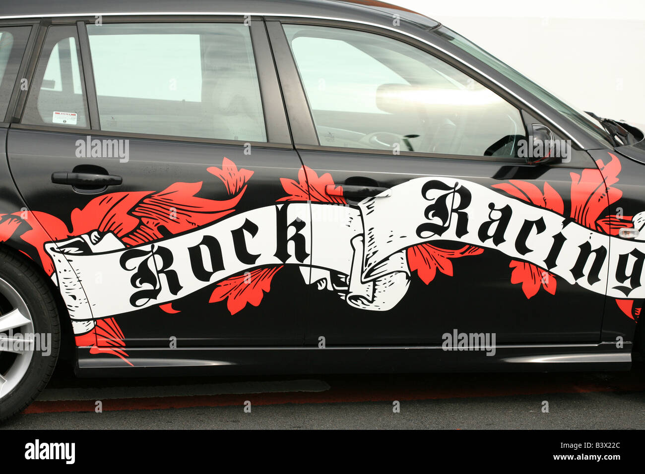 Rock Racing professional road bicycle racing team support vehicle Stock ...