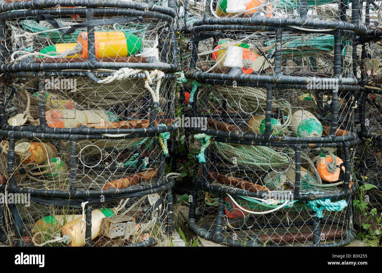 Stacked Lobster Traps at Tokeland Marina Willapa Bay Washington Stock ...