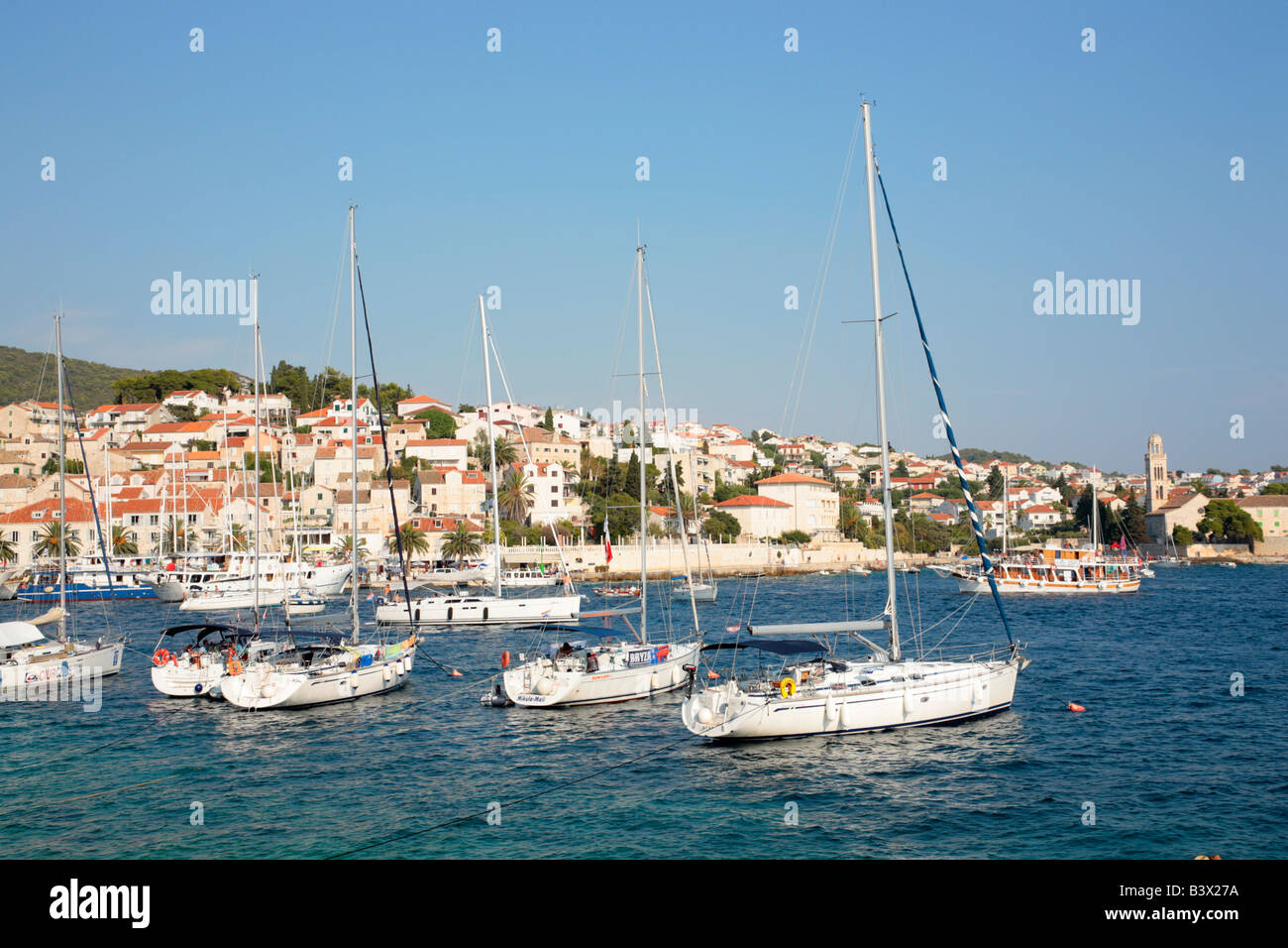 harbour of Hvar Town, Hvar Island, Republic of Croatia, Eastern Europe ...