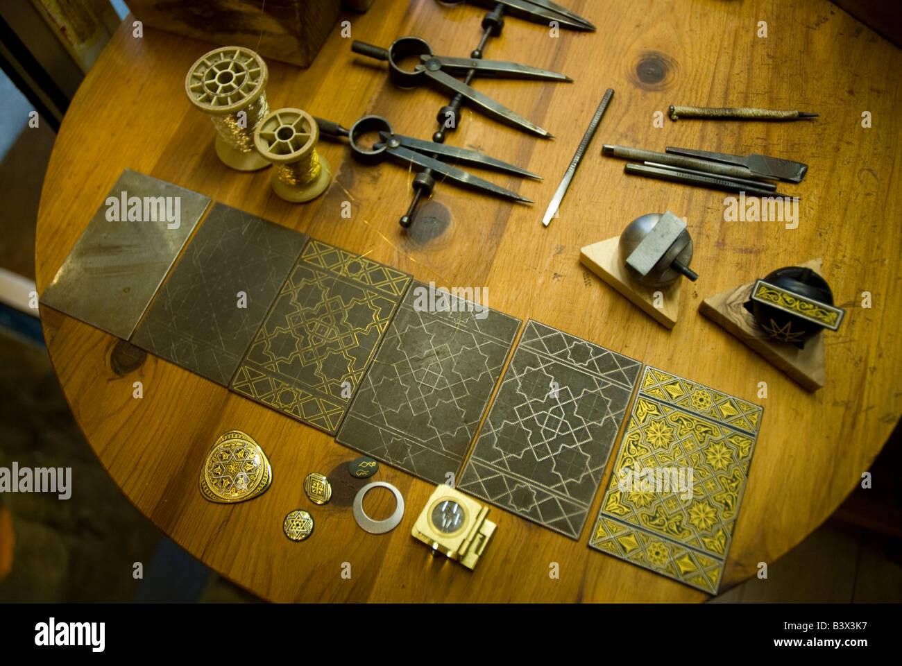 Damascening artisan tools in Ataujia Shop TOLEDO Castile La Mancha ...
