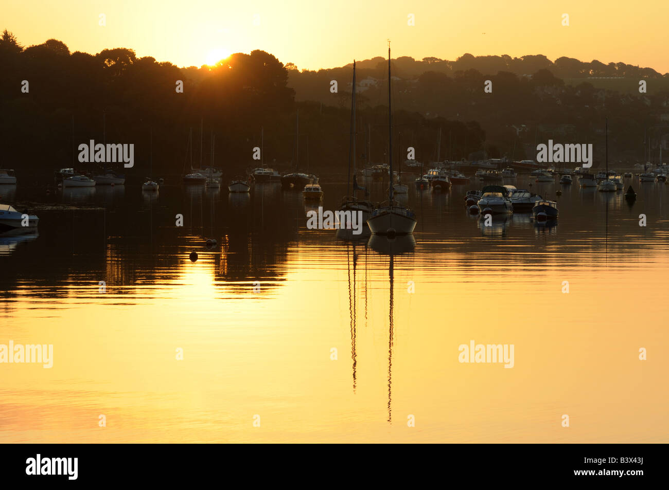 Sunrise at Penryn marina near falmouth cornwall england uk Stock Photo ...