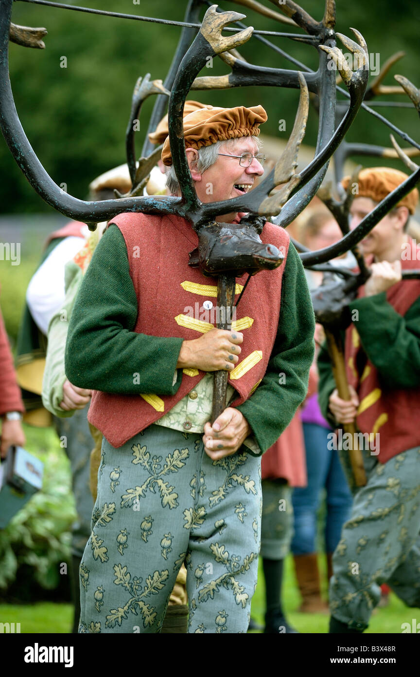 The Abbots Bromley Horn Dance held annually on Wakes Monday in Abbots ...