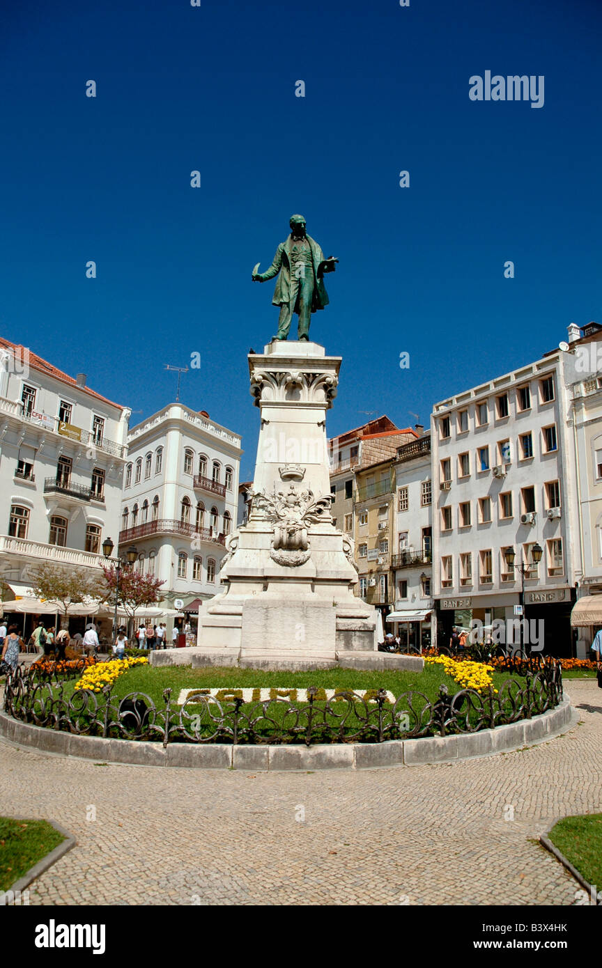 A section of a city square of the University town of Coimbra, Portugal ...