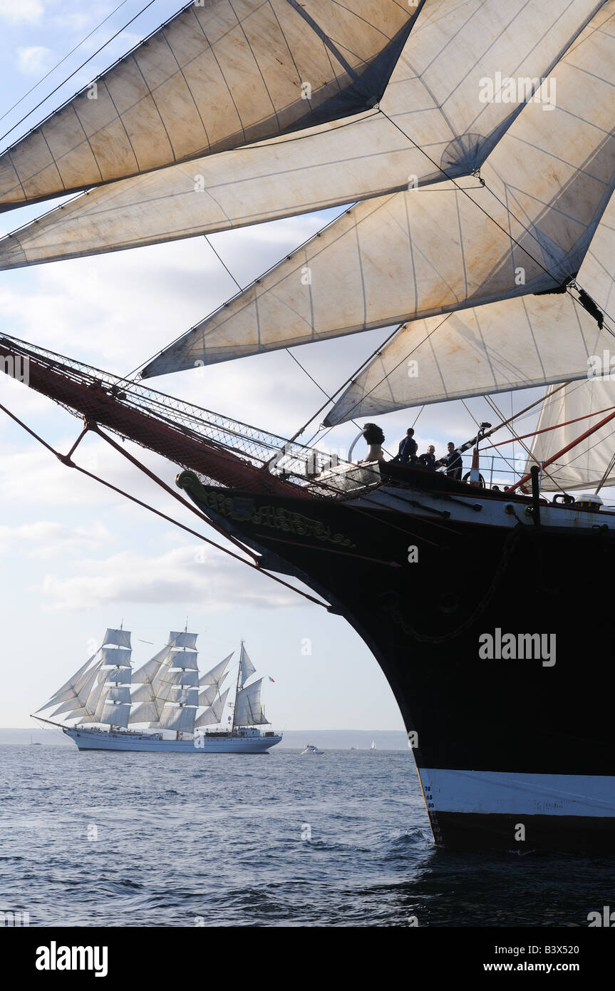 four masted sail training barque Sedov at The start of the falmouth to ...