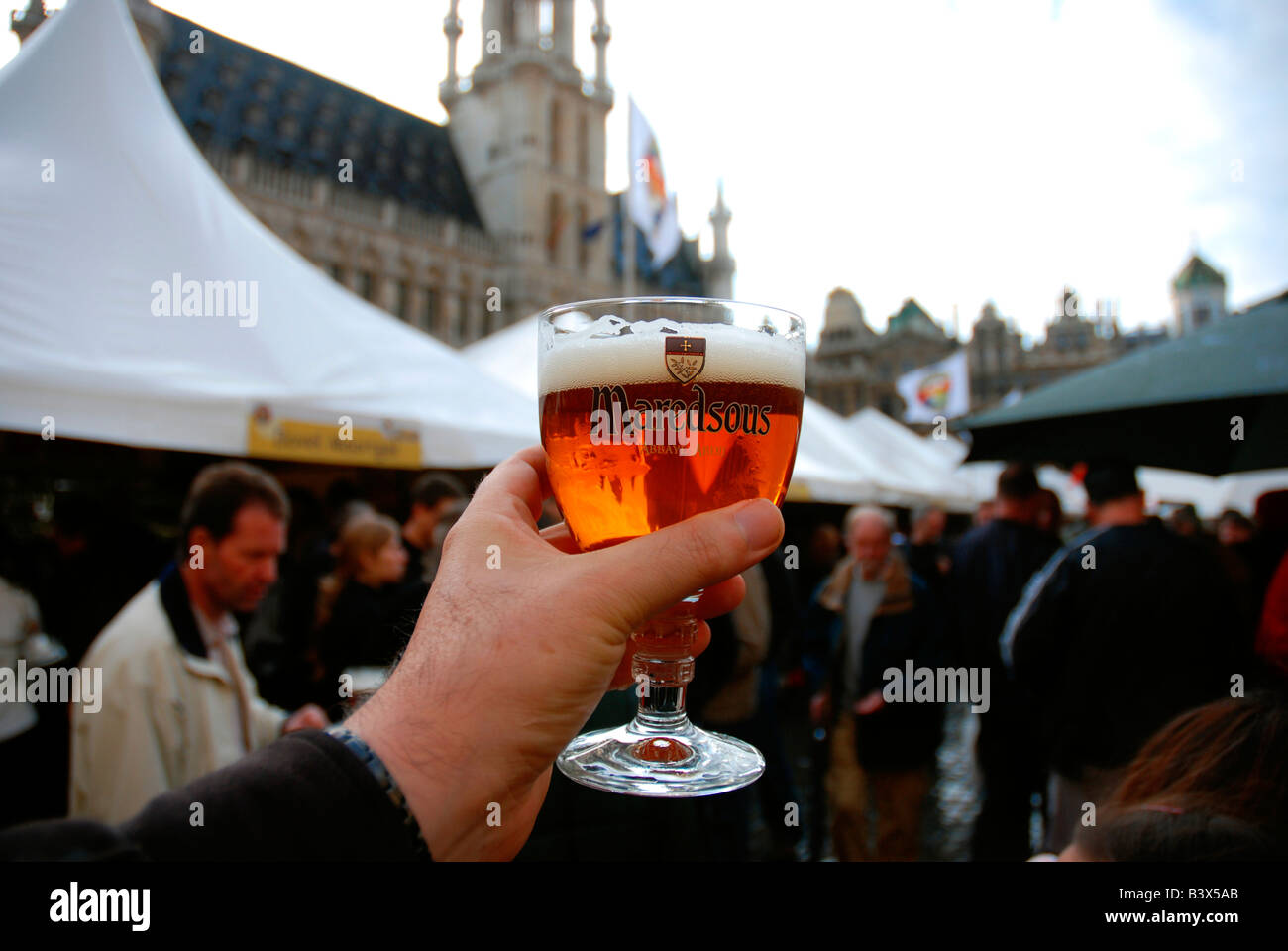 Beer festival on Grand Place in Brussels Belgium Stock Photo - Alamy
