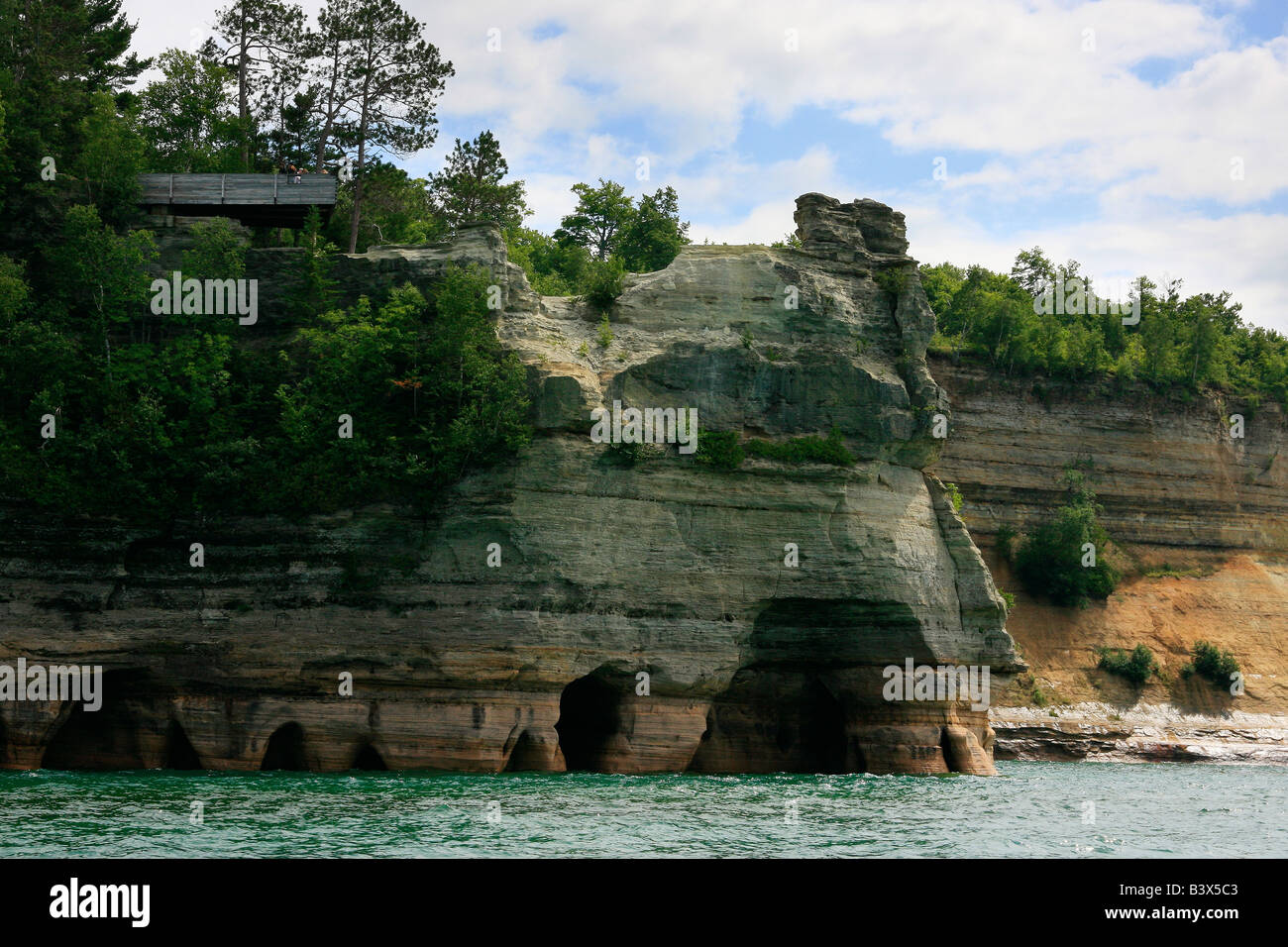 Miners Castle Pictured Rocks view from Lake Superior Stock Photo - Alamy