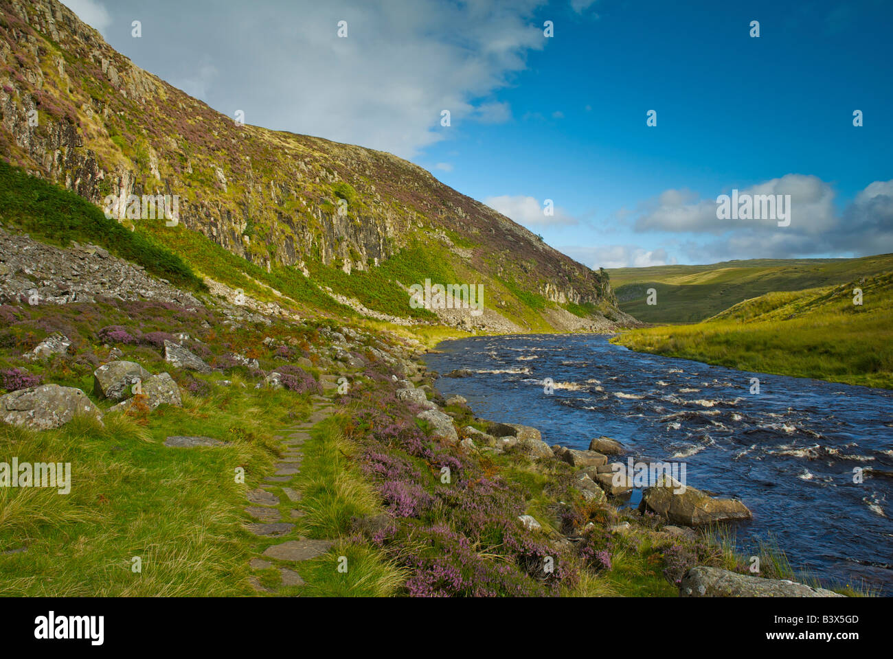 River Tess near Cow Green Reservoir, Teesdale, on Pennine Way, County ...