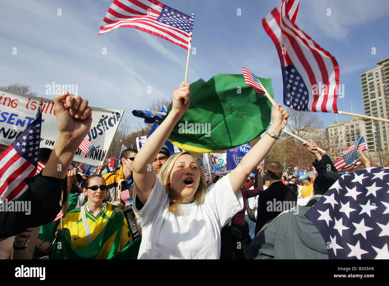 immigrant rally Boston Common Stock Photo - Alamy